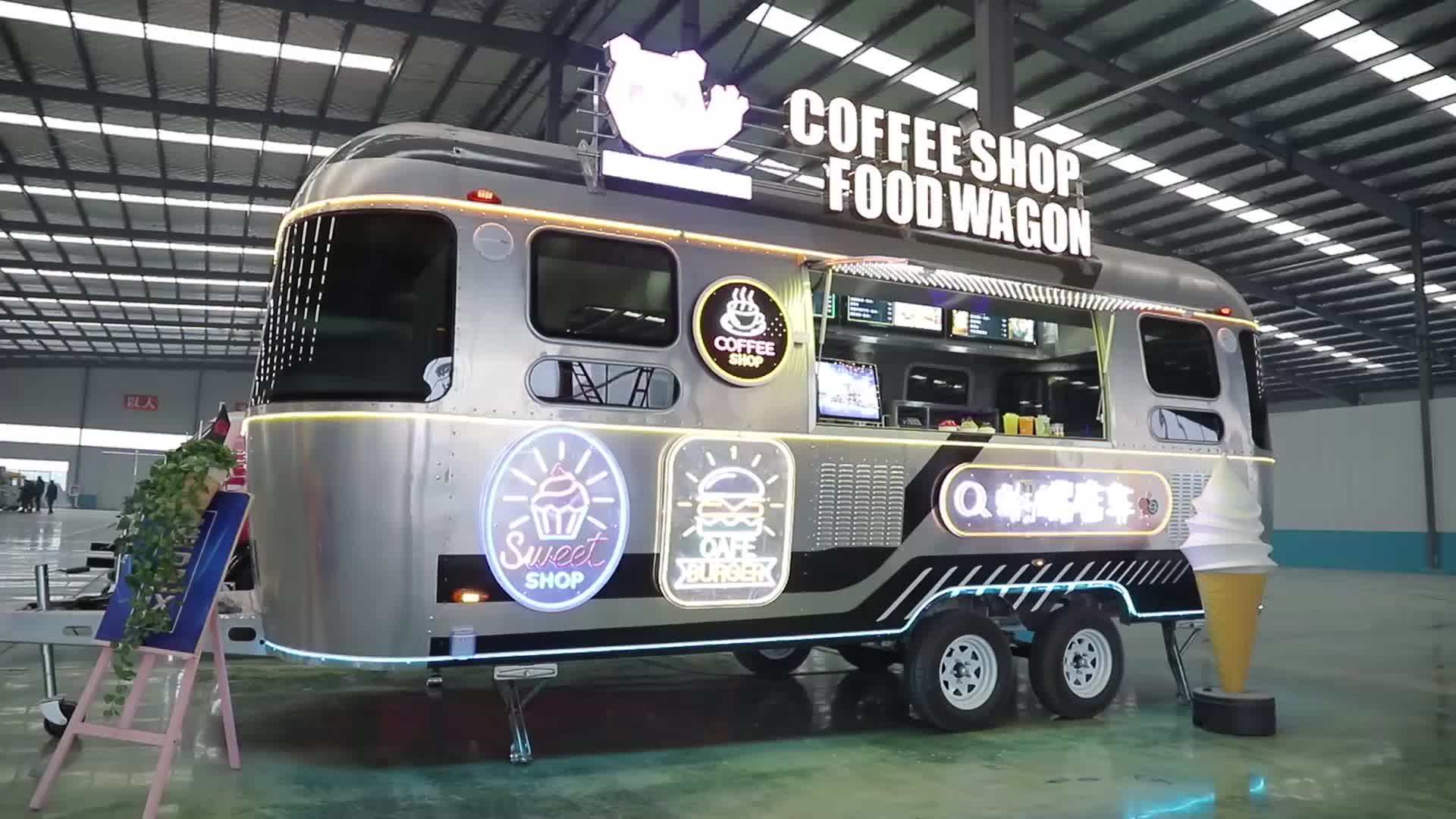 Newest Design Airstream Food Trailer Mobile Hamburger Combi Food Truck ...