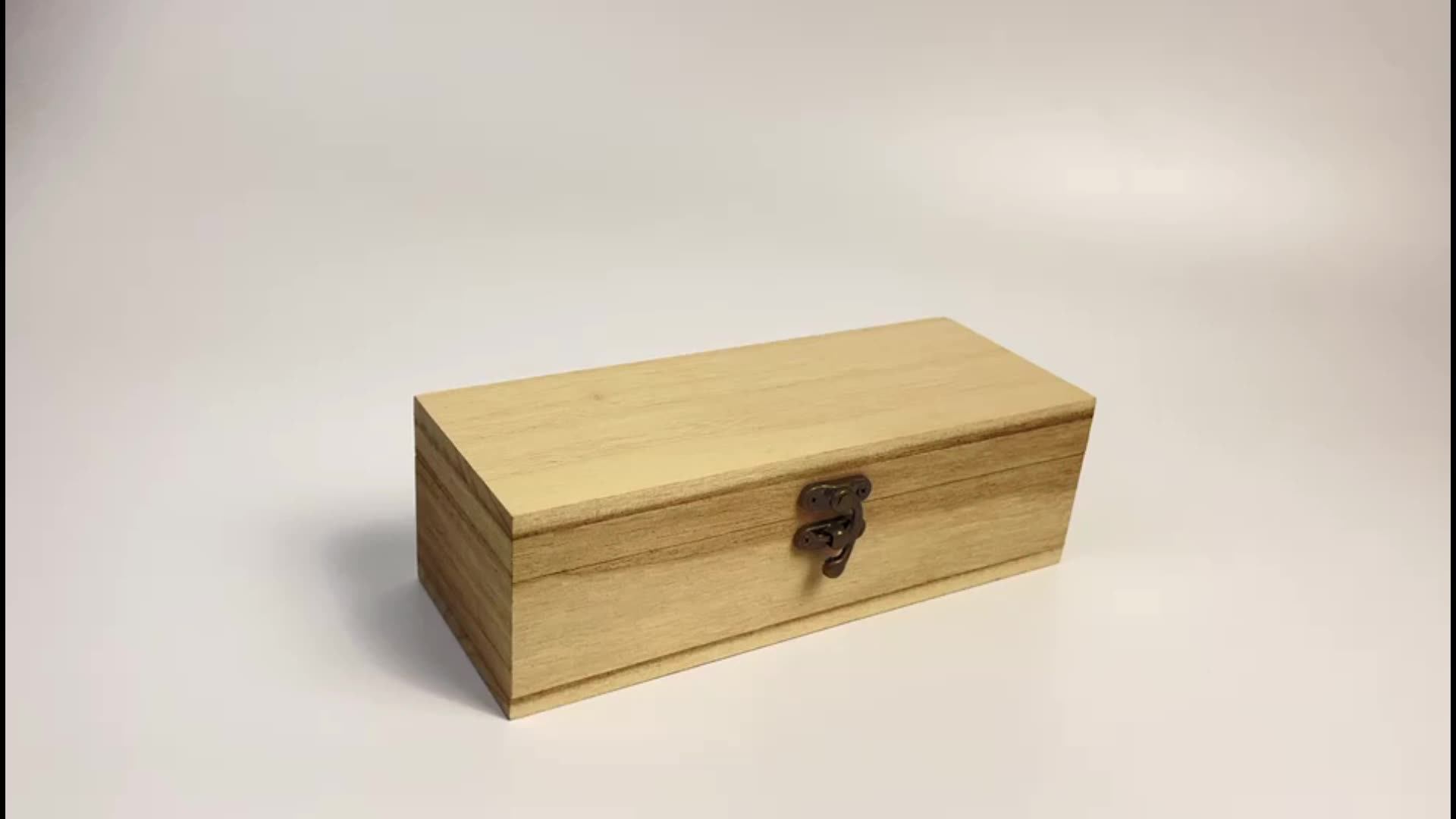 Custom Logo Cheap Wooden Box Hinge Lid Solid Pine Wood Keepsake Gift ...