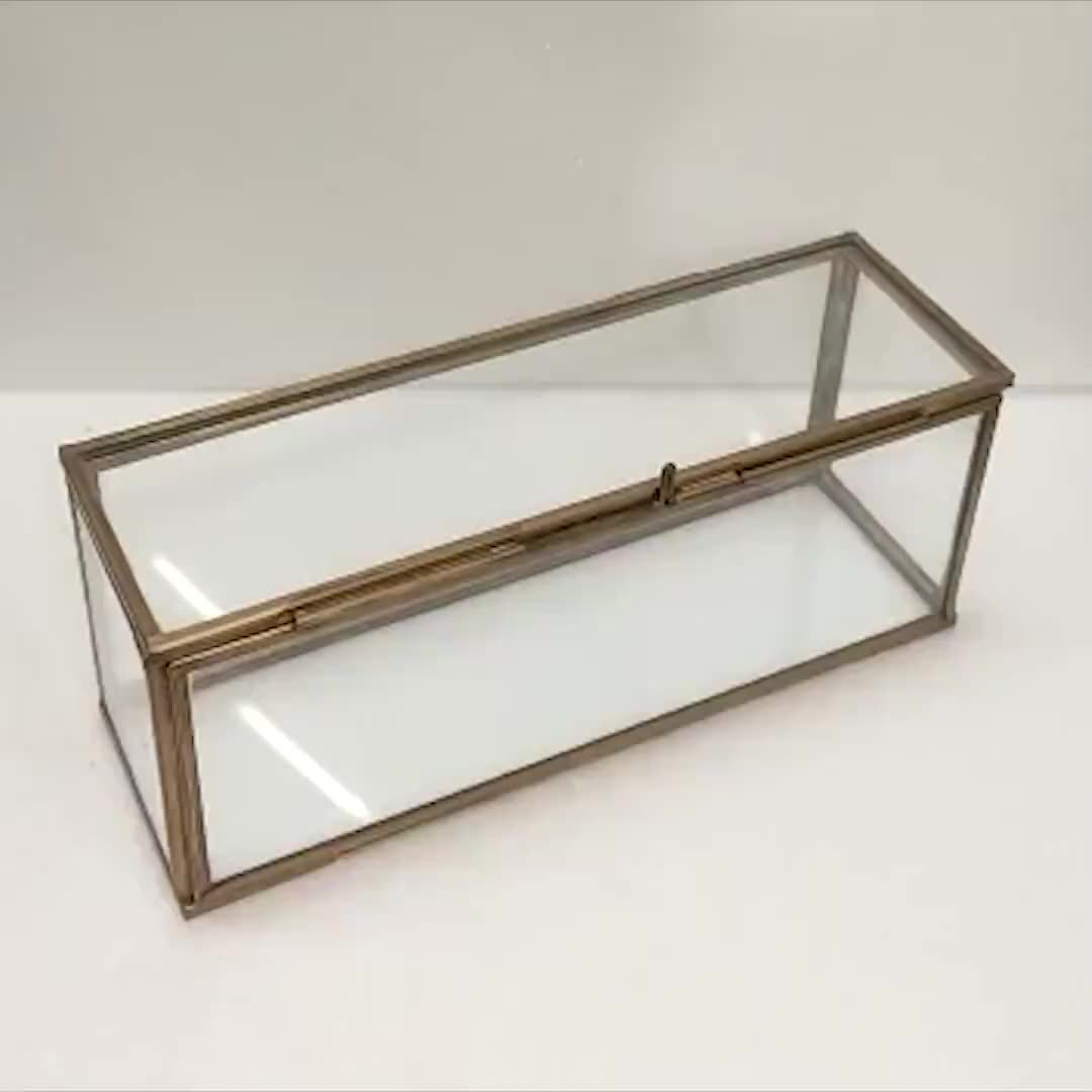 Gold Frame Clear Glass Box For Wedding Invitations Birthday Invitations ...