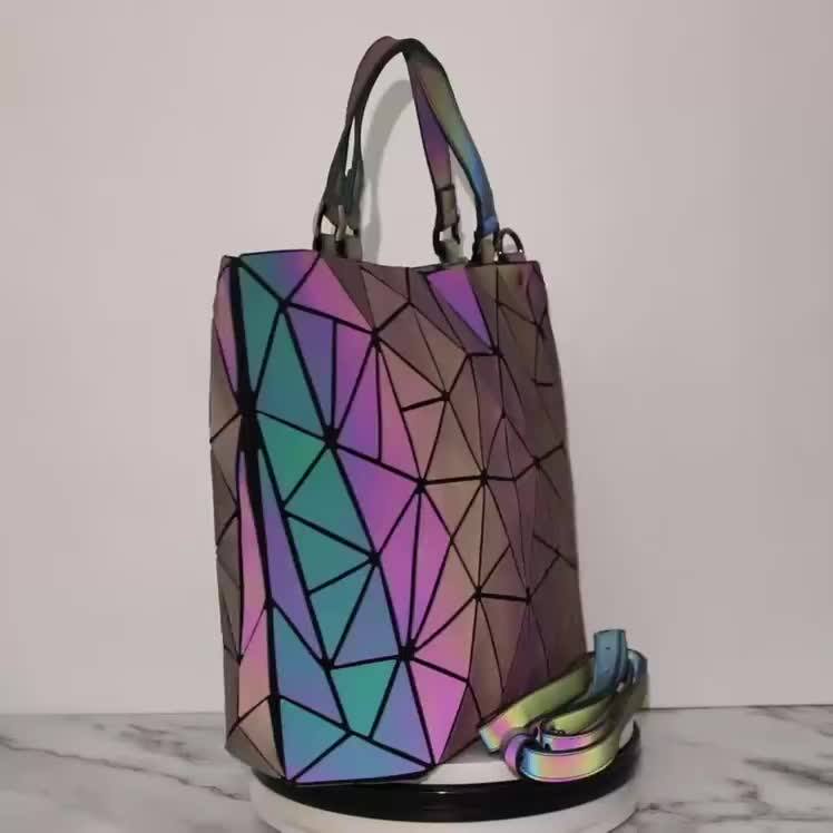 Luminous Bag Women's Geometry Totes Bag High Quilted Chain Shoulder ...