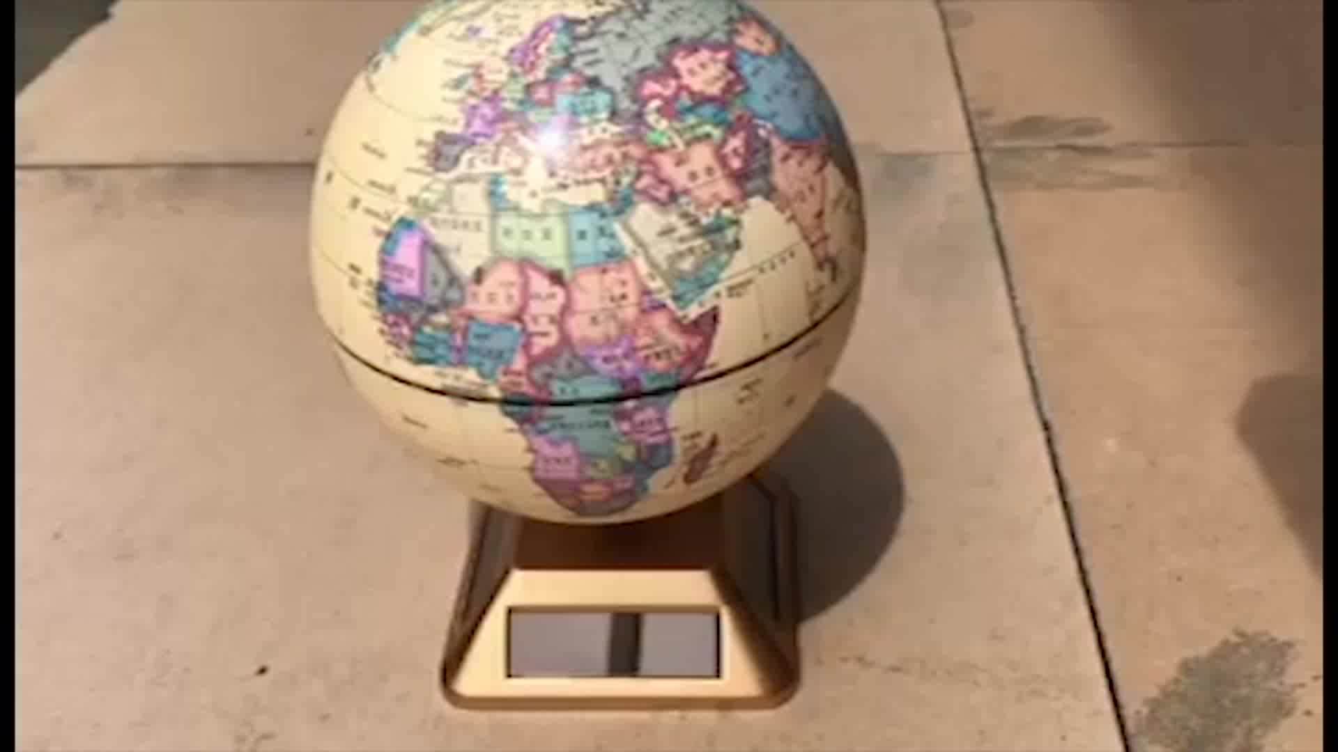 Solar Powered Auto Spinning Rotary World Globe Self Rotating Globe ...