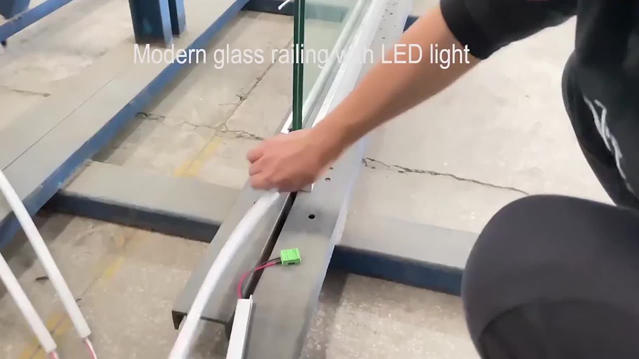 Deck Outdoor Led Glass Railing Frameless Aluminum U Channel Glass ...