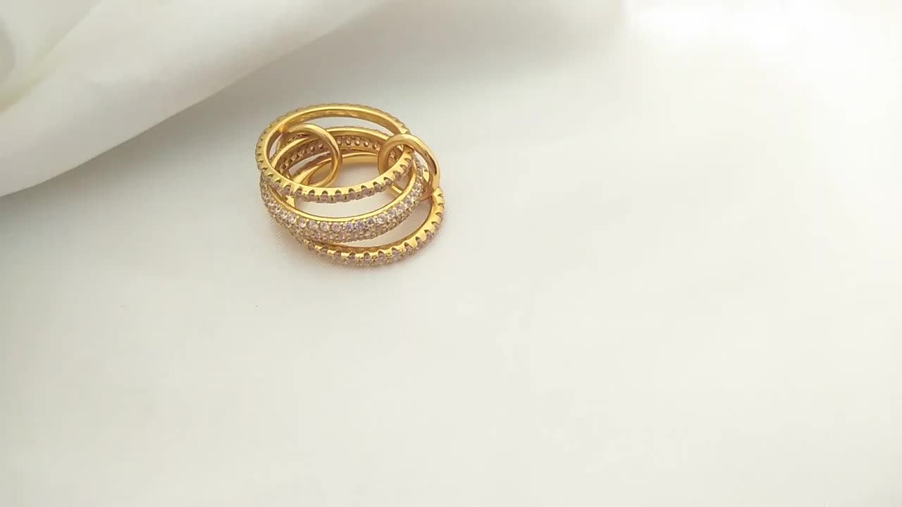 Yinju Fashion Hiphop Fancy Three Pieces Combination Ring 925 Sterling ...