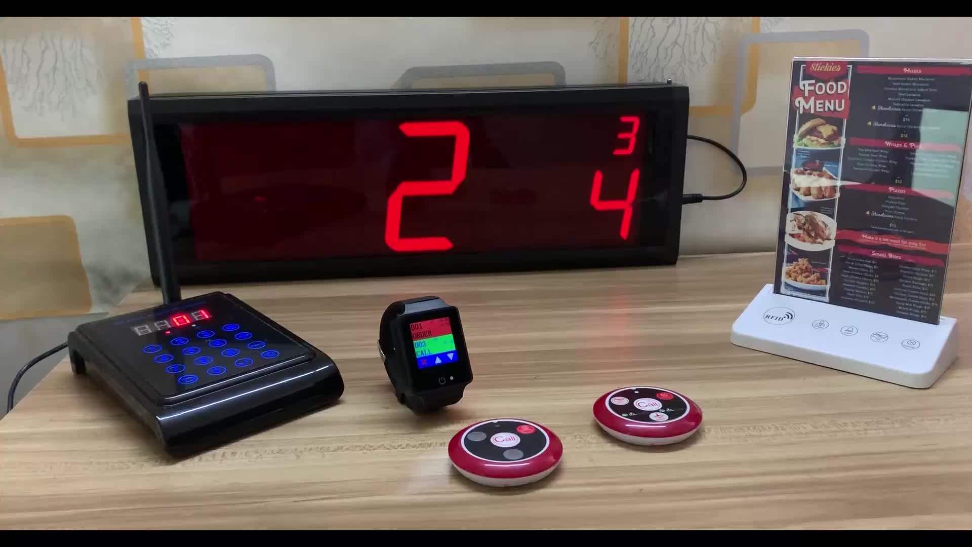 Artom Wireless Waiter Call System With 10 Pagers Call Button And Watch ...