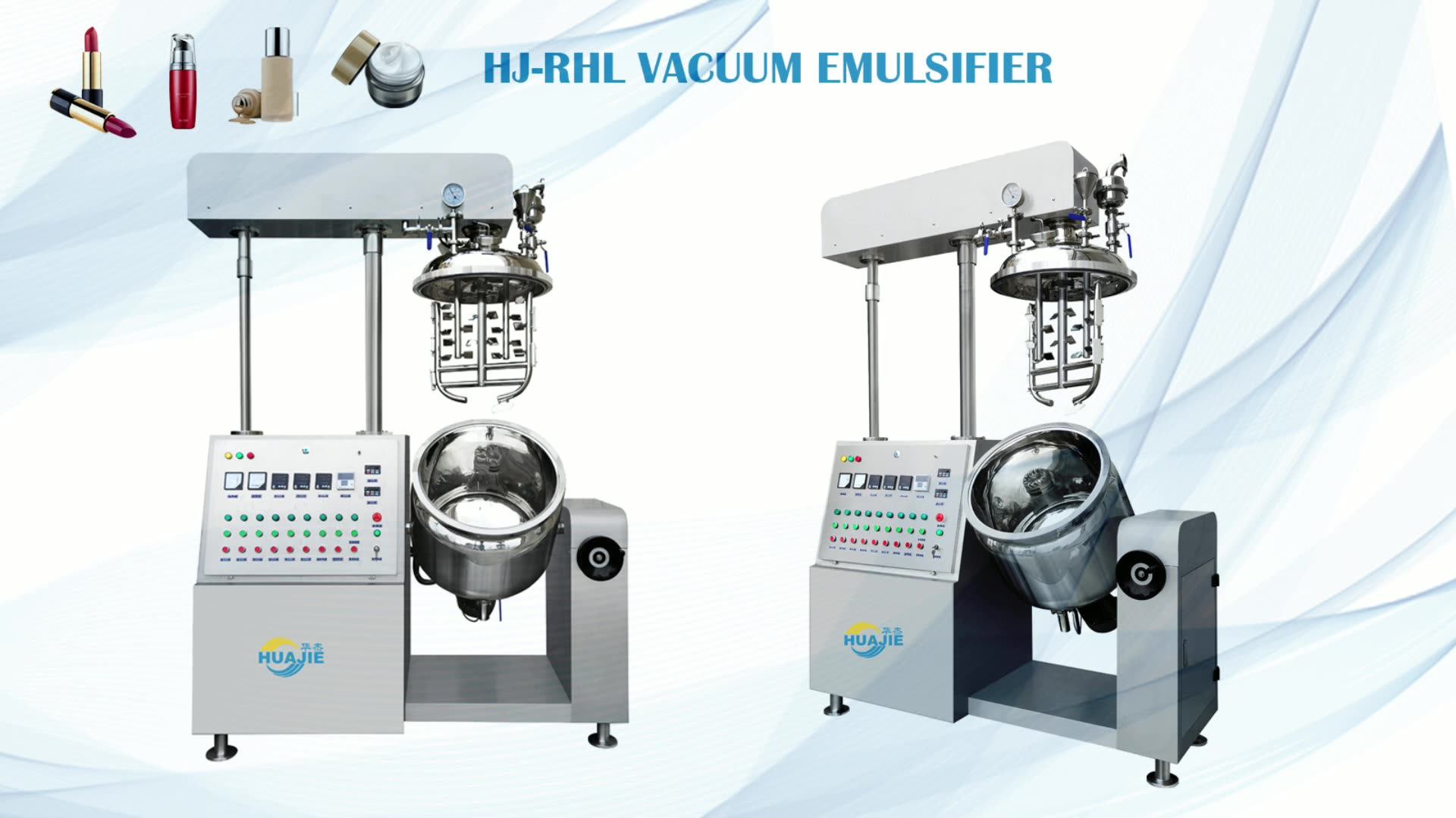 Huajie Vacuum Emulsifying Cream Mixer Homogenizer Machine Laboratory ...