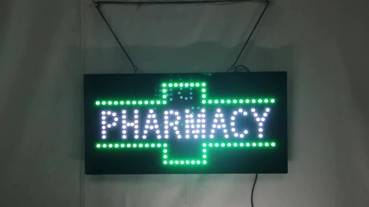 Custom Led Advertising Sign Pharmacy Cross Led Display With Flash ...