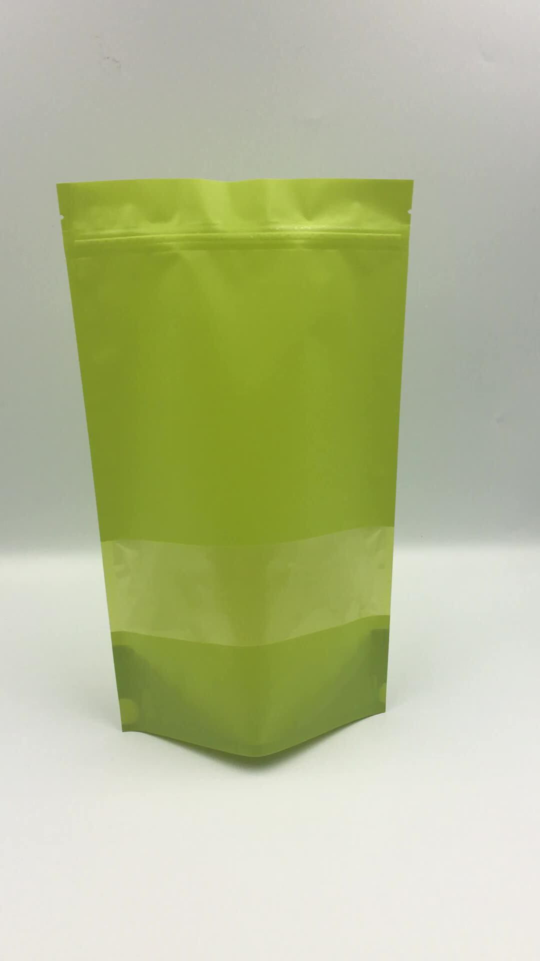 Resealable White Kraft Paper Bags Stand Up Pouch With Window Doy Pack ...