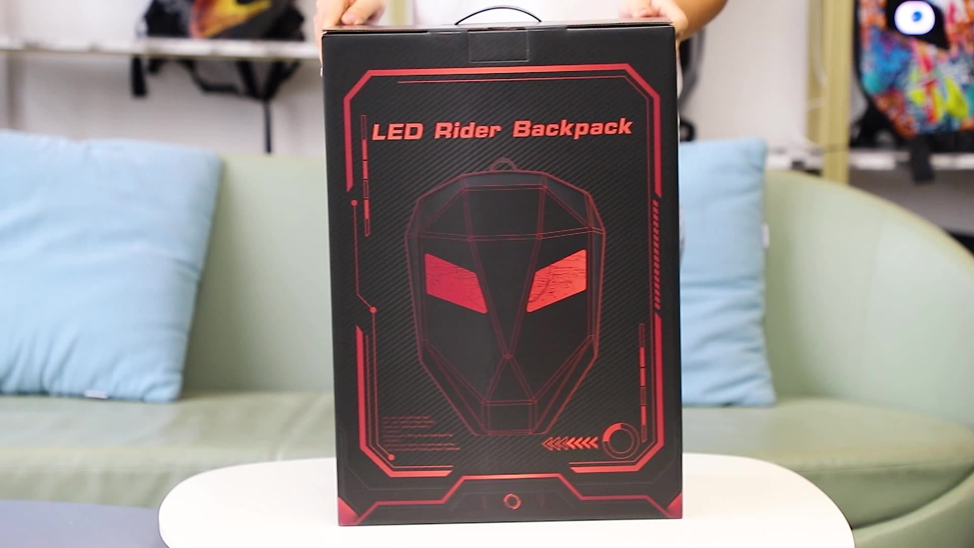 Motorcycle Led Screen Backpack Bag Waterproof Hard Shell With Usb Light ...