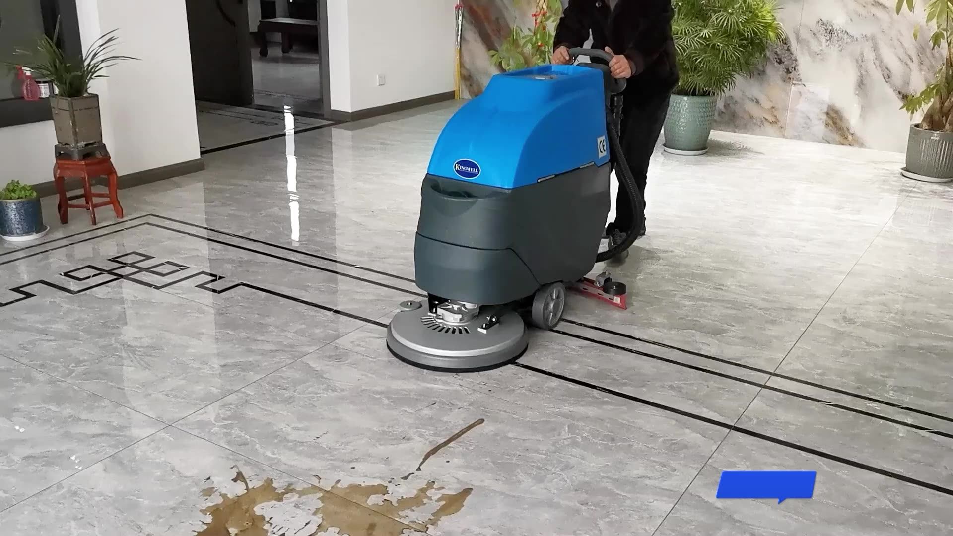 Kw-510 Hand Floor Scrubber Floor Cleaning Machine Small Push Type Floor ...
