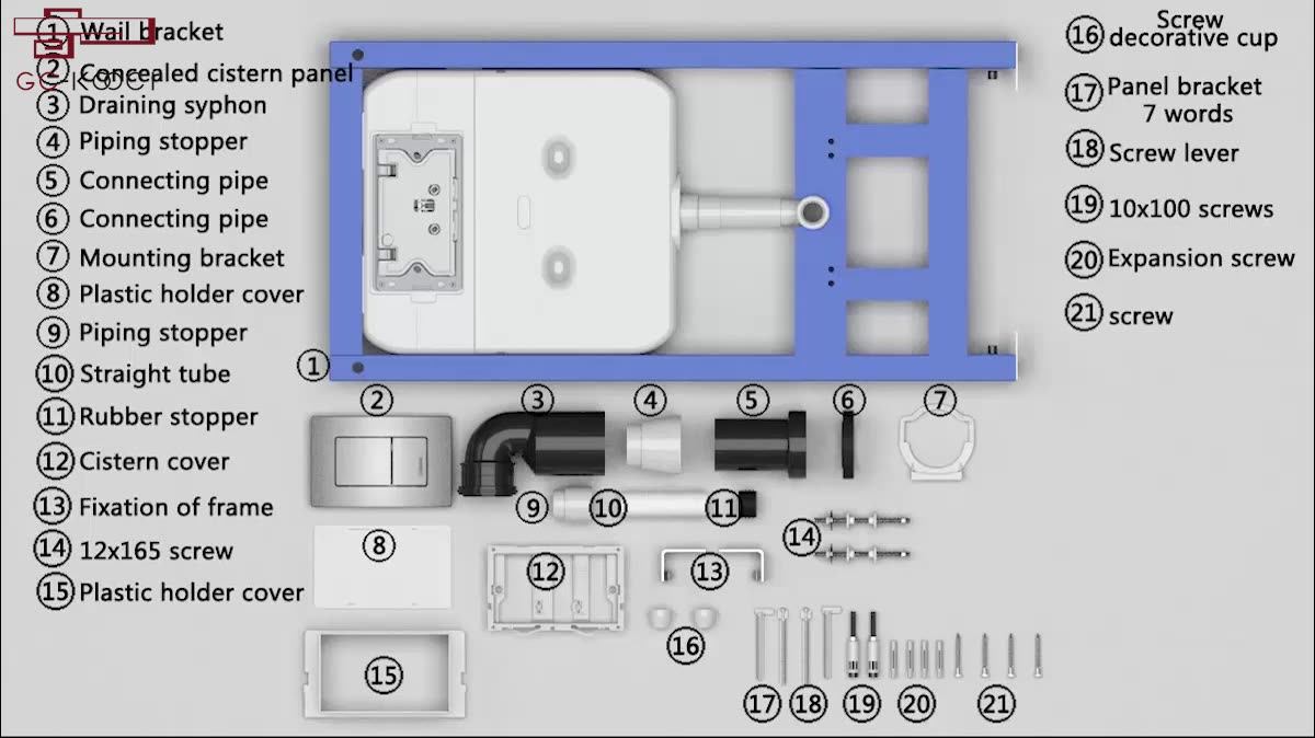 Sanitary Ware Wall Hung Toilet Concealed Water Tank - Buy Concealed ...