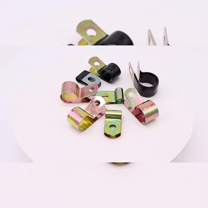 Q686单管夹电线卡子浸塑油管卡箍理线304夹子镀锌F4弹性阻燃绝缘-阿里巴巴