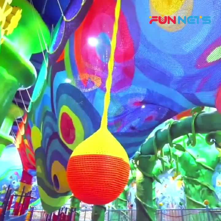 Rainbow Rope Net Paly Tunnel Climbing Nets Indoor Play Ground For Kids ...