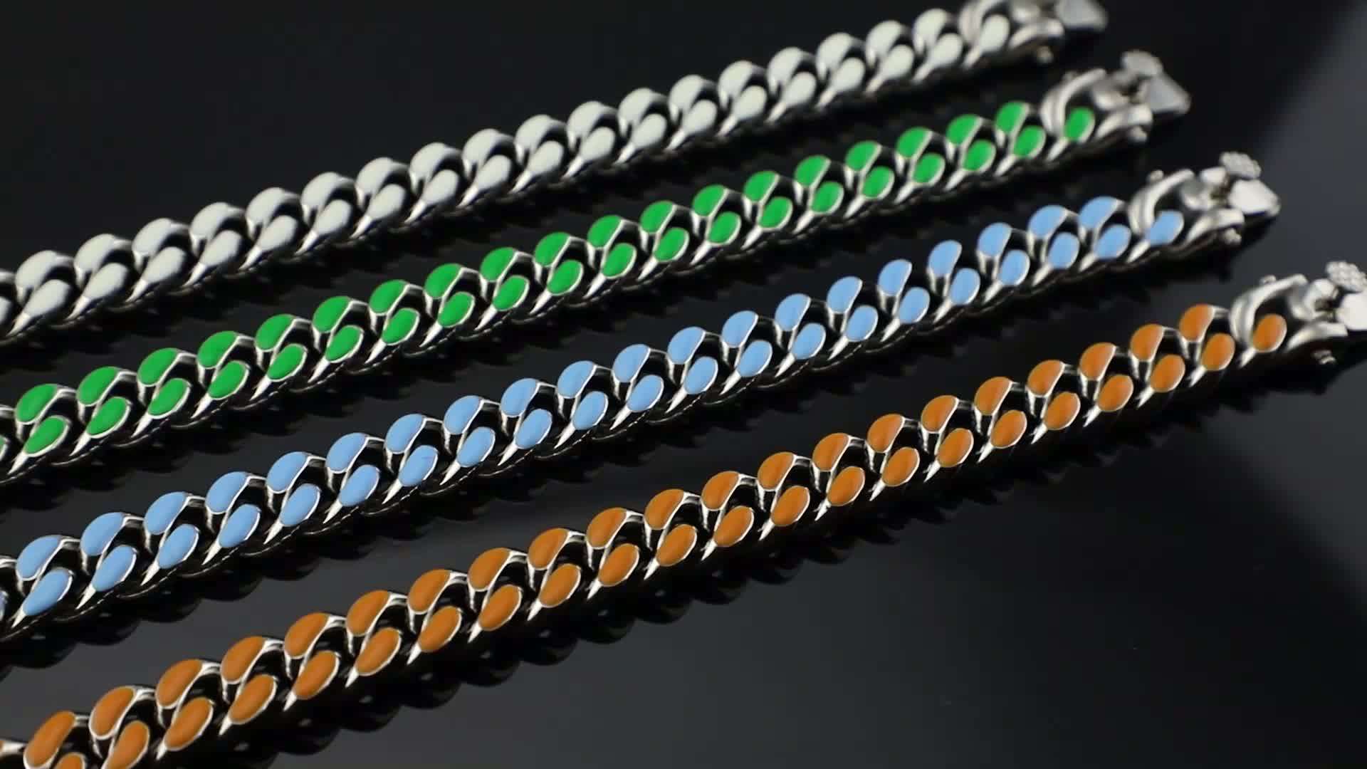 Custom Titanium Stainless Steel Cuban Link Necklace Hip Hop 18k Gold ...