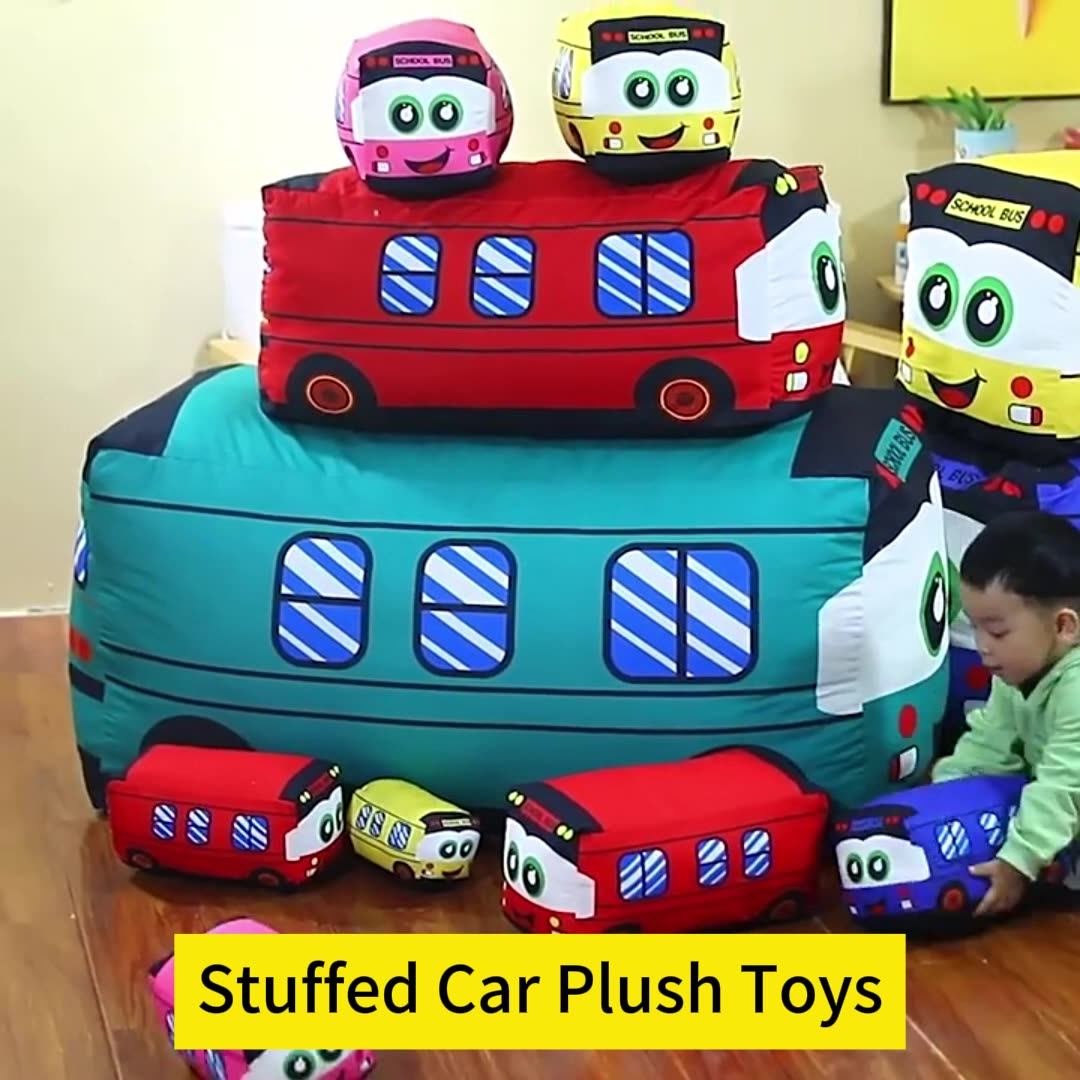 Multi Sizes Colors Cartoon Bus Plushies Bedtime Toy Sleeping Doll Soft ...