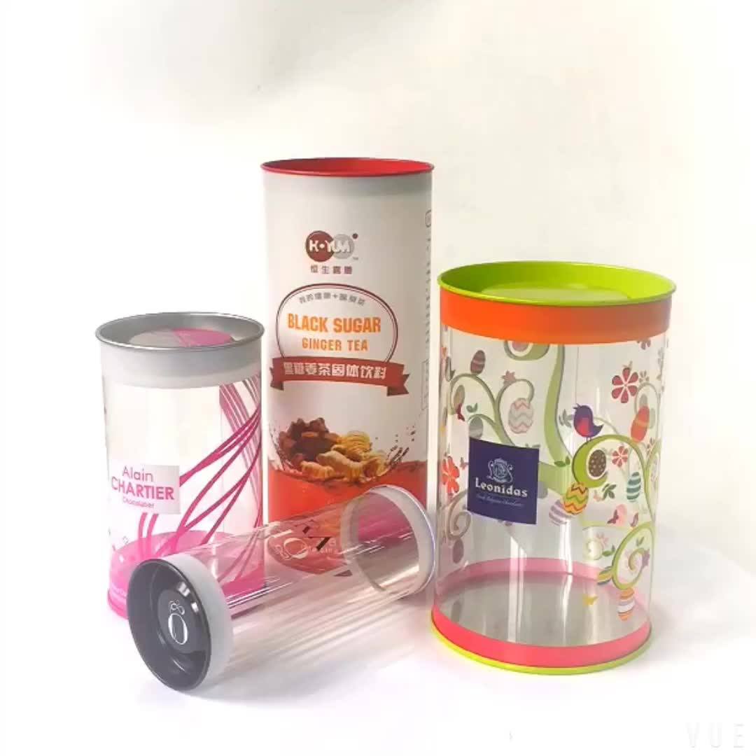 Custom Pet Can And Pvc Can With Metal Lid,,Plastic Can Use For Candy Or ...