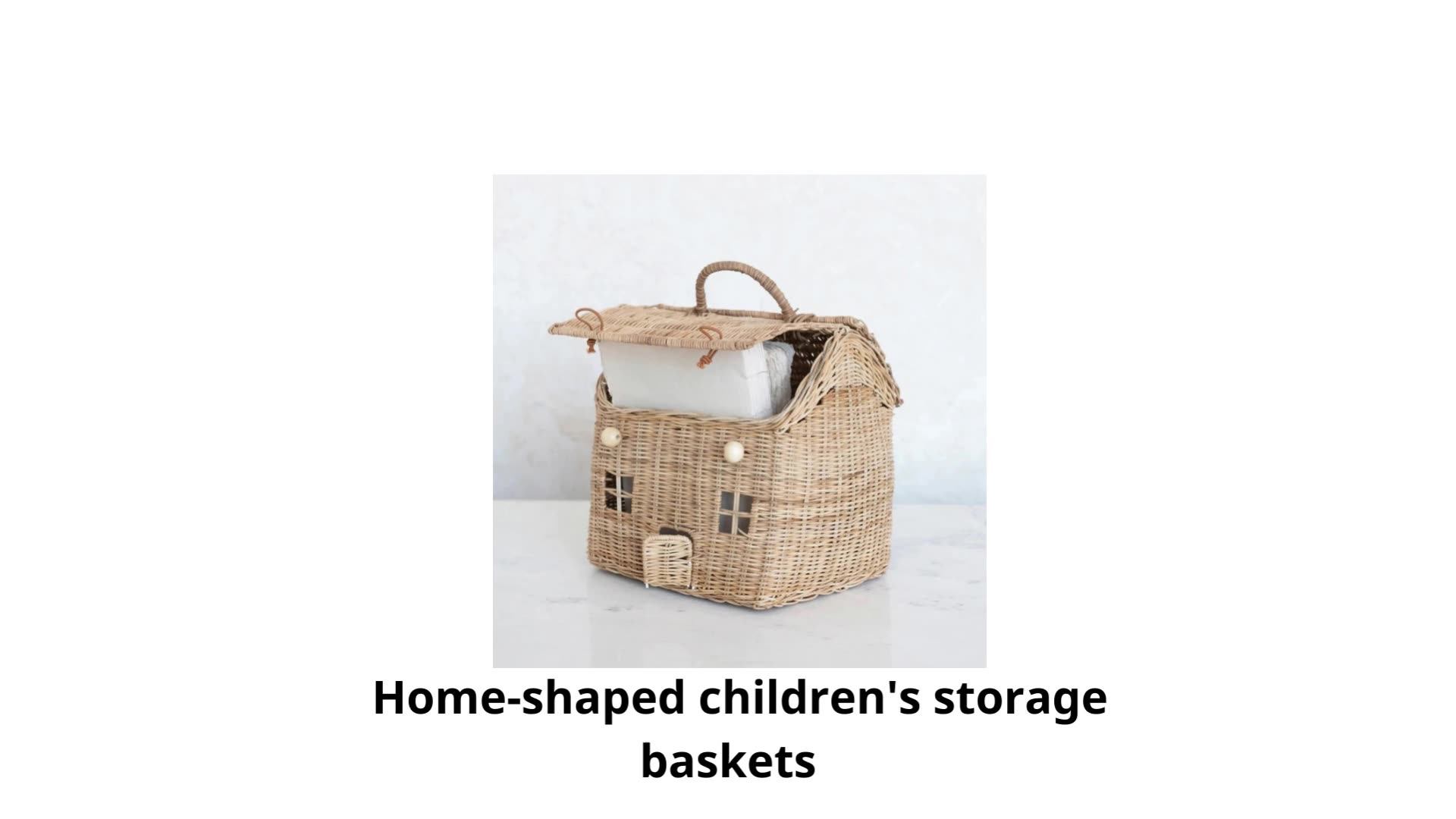 High Quality New Creative House Shaped Basket Kid Woven Storage Basket ...