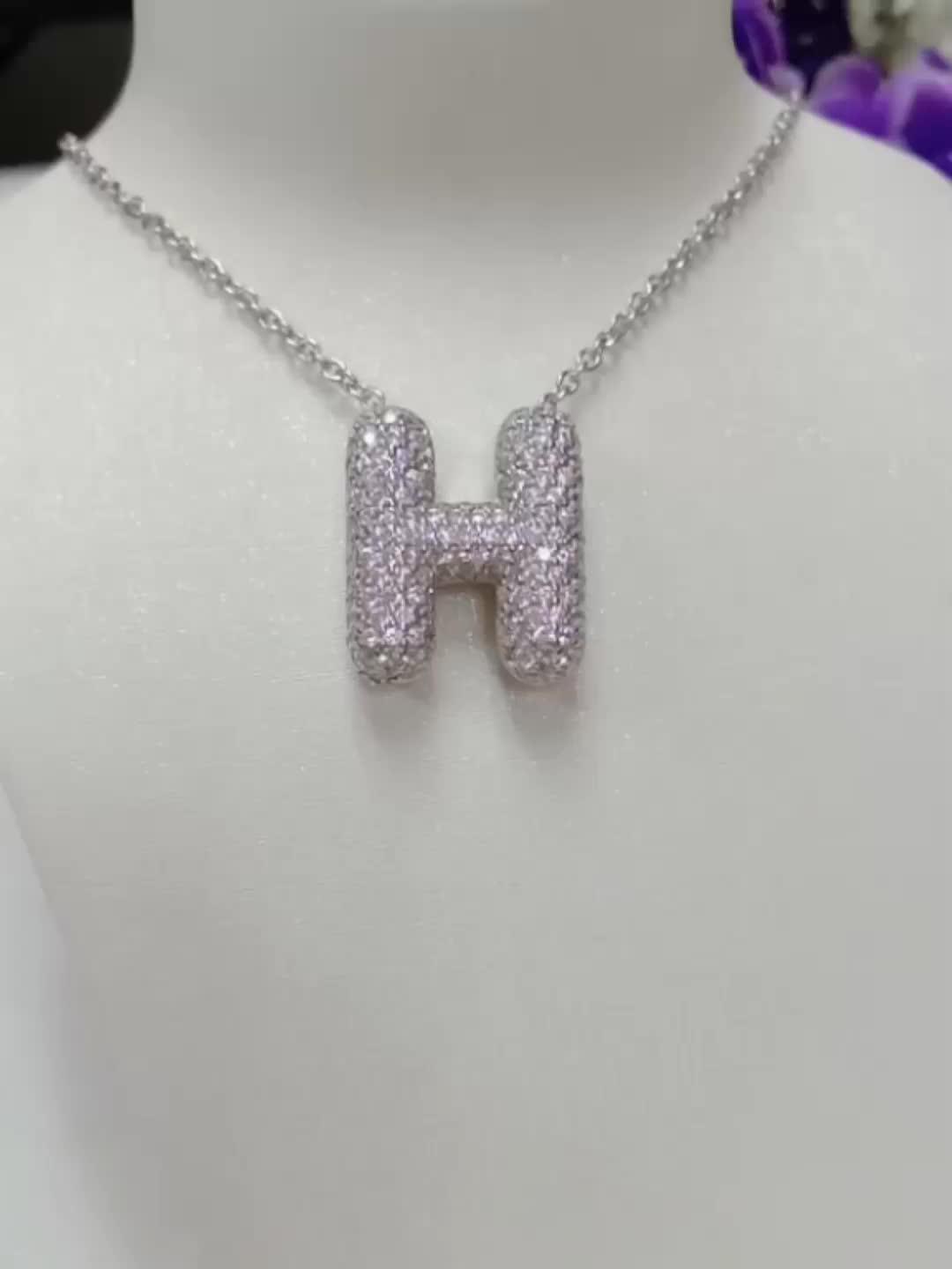 Fashion Jewelry Letter H 925 Silver Pendant Jewelry - Buy Letter H 925 ...