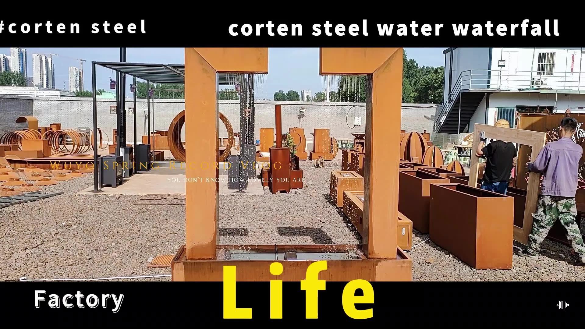 Corten Steel Garden Decoration Metal Pond Corten Rain Curtain ...