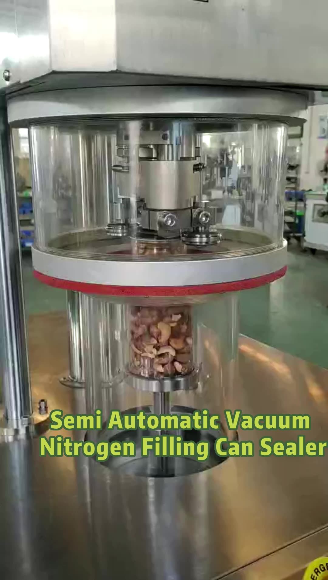 Canned Dried Food Semi Automatic Pet Can Vacuum Nitrogen Filling ...