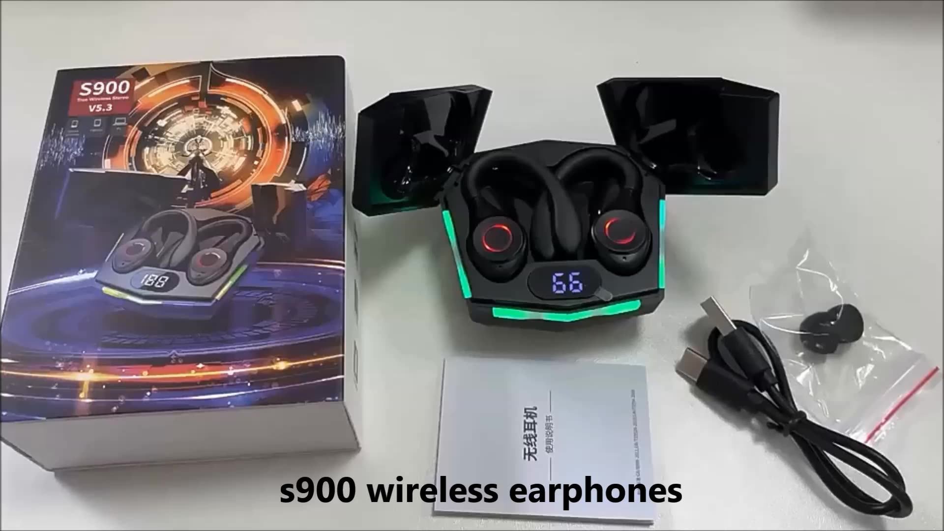 S900 Tws Bluetooth 5.2 Earphones Wireless Gaming Headset Noise ...