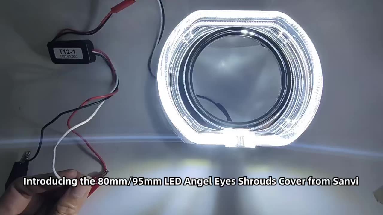 80mm/95mm Led Angel Eyes Shrouds Cover White Auto Led Projector Lens ...
