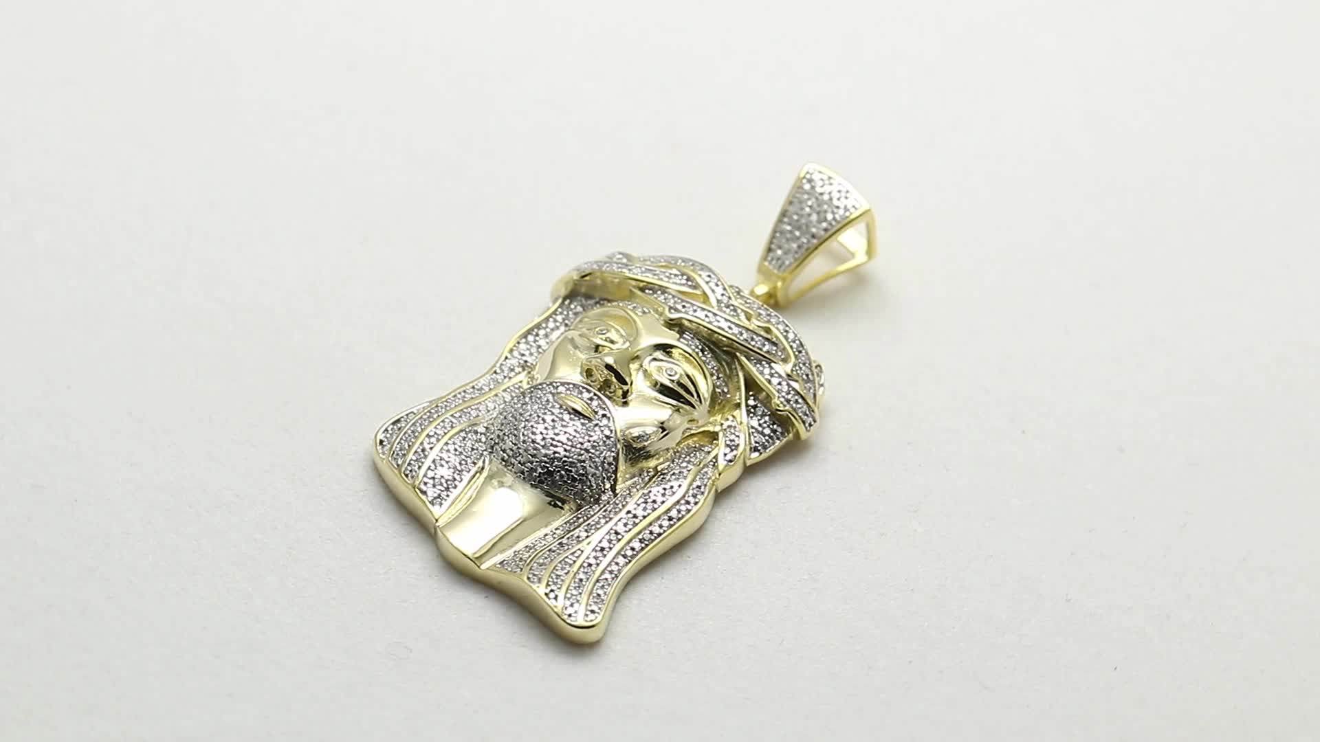 Wholesale Custom Silver 925 Sterling Silver Hiphop Jesus 18k Gold Micro ...