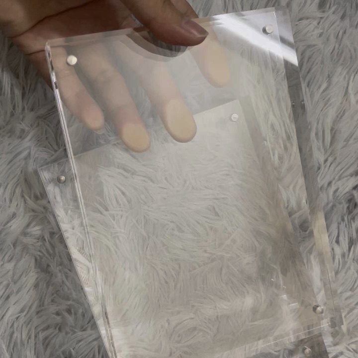 Customized Desktop Display A4 Magnetic Clear Acrylic Block Sign Holder ...