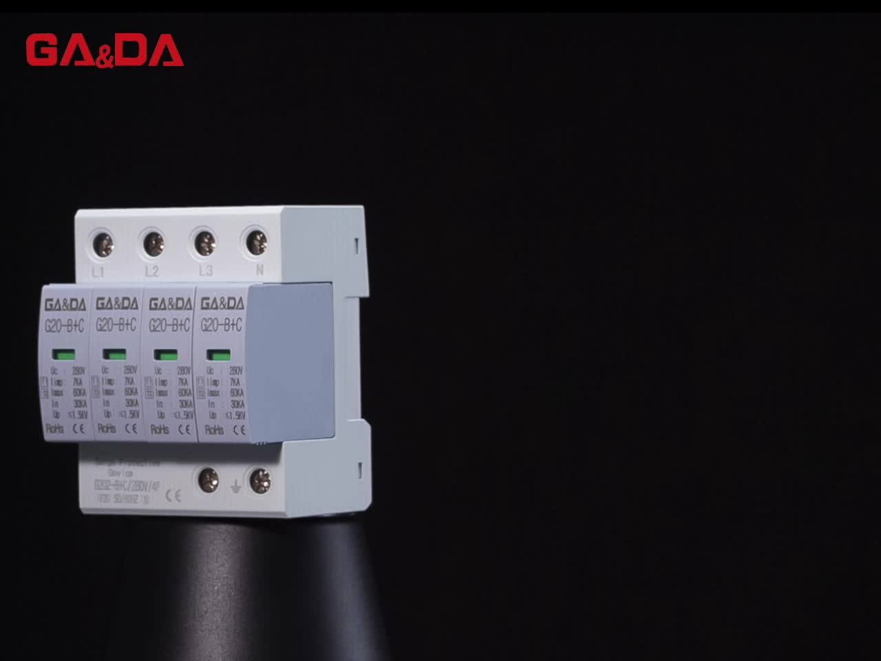 4p 280v 60ka Ac Spd Tvss Suppressor Spd Surge Diverter B+c Surge ...