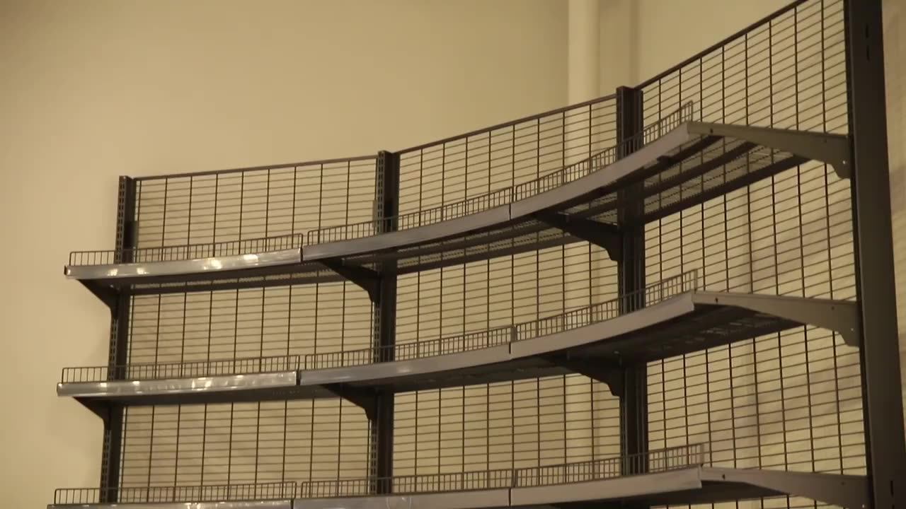Metal Shelving Unit Black Gondola Shelving Wire Display Racks Wire ...