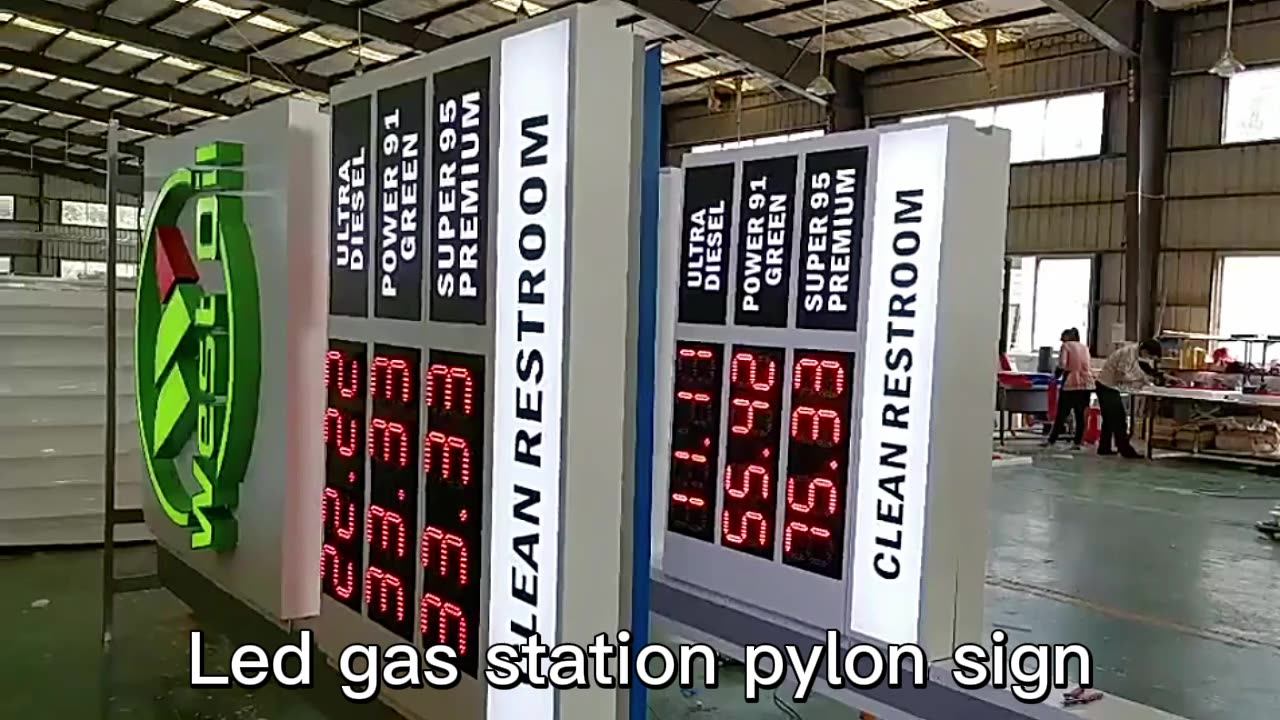 Modern Design Outdoor Totem Led Sign Fascia Aluminium Gas Station ...