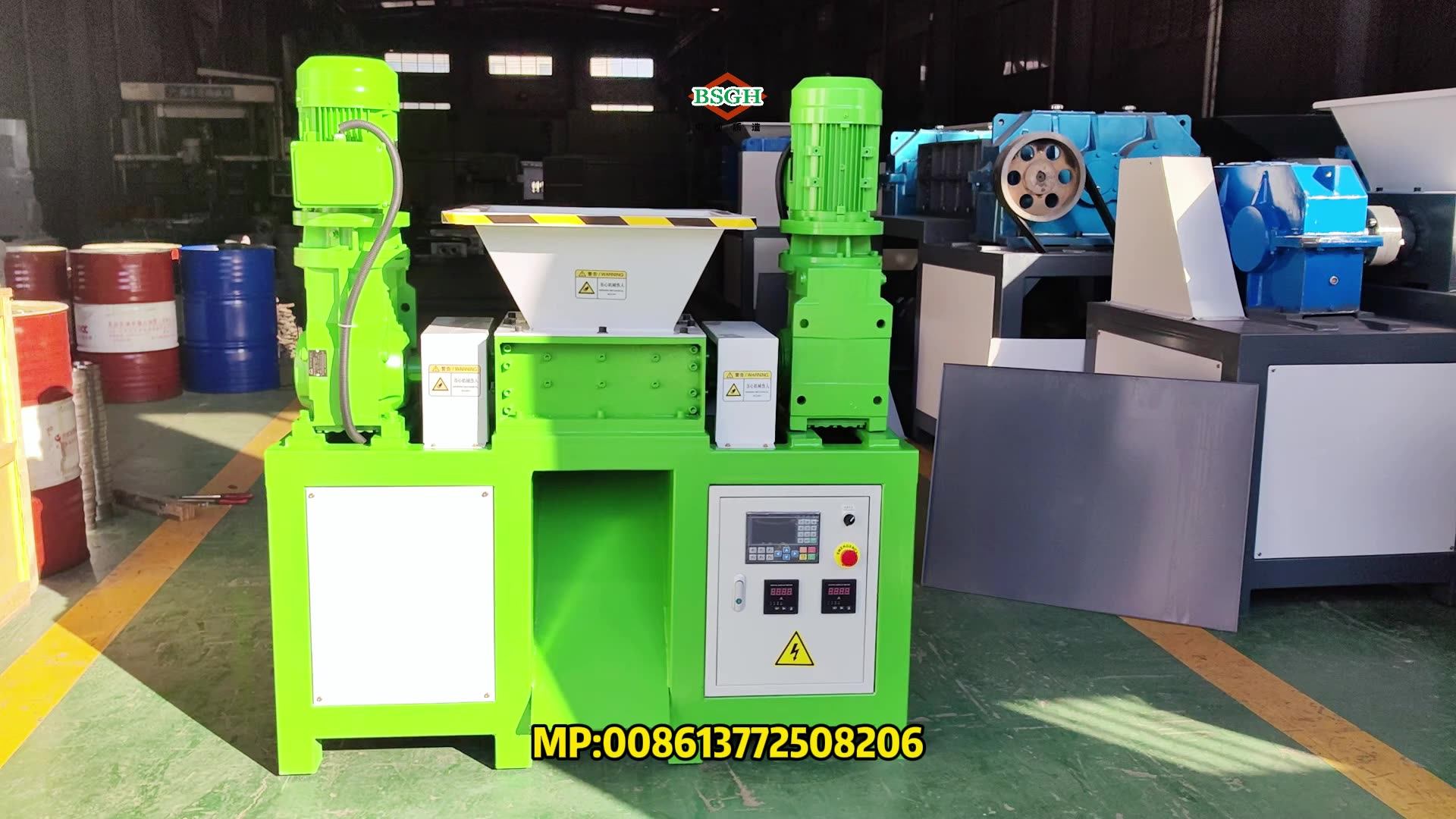 Industrial Double Shaft Shredder Shredding Machine 4kw*2 Plastic ...