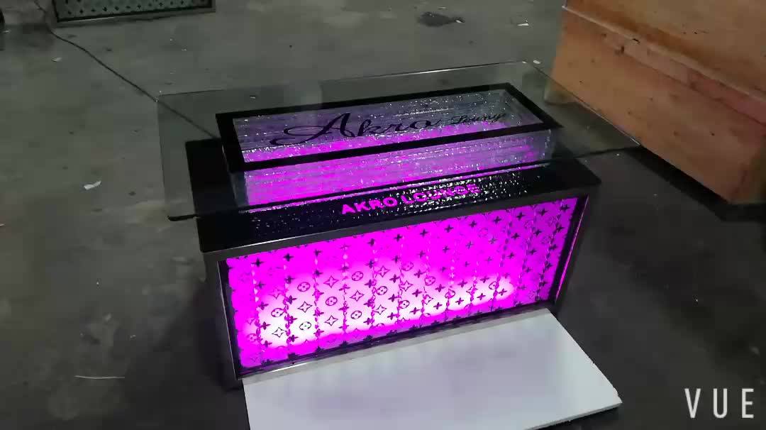 Pink Purple Color Cocktail Pub Light Up Night Club Glow Led Bar Table ...