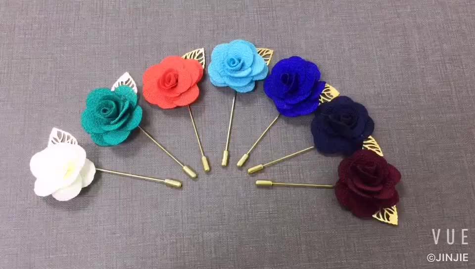 Handmade Custom Fabric Rose Brooch Pin Men's Suit Accessories Floral ...
