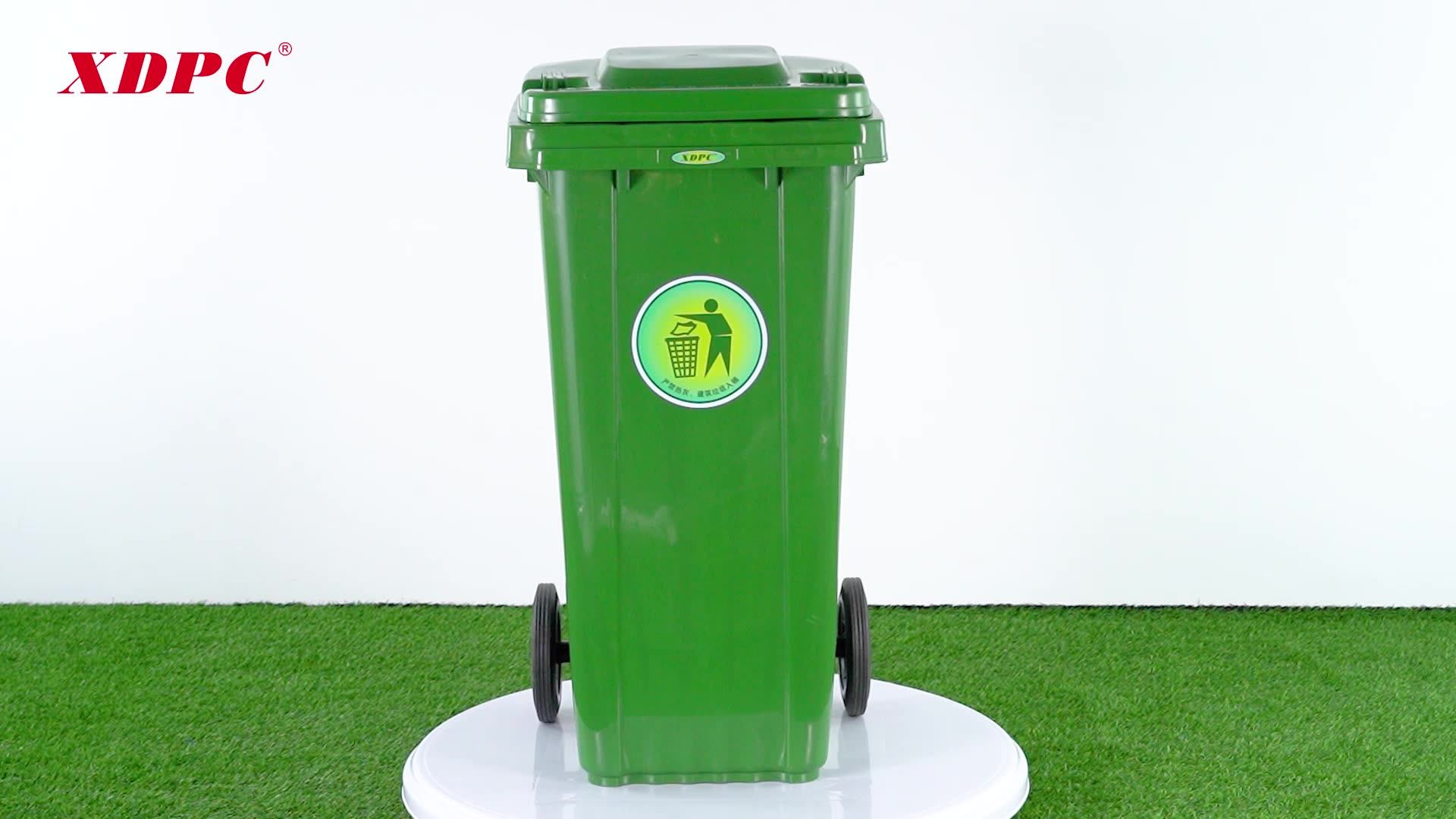 100 120 240 Liter Outdoor Street Public Plastic Dustbin With Wheels ...