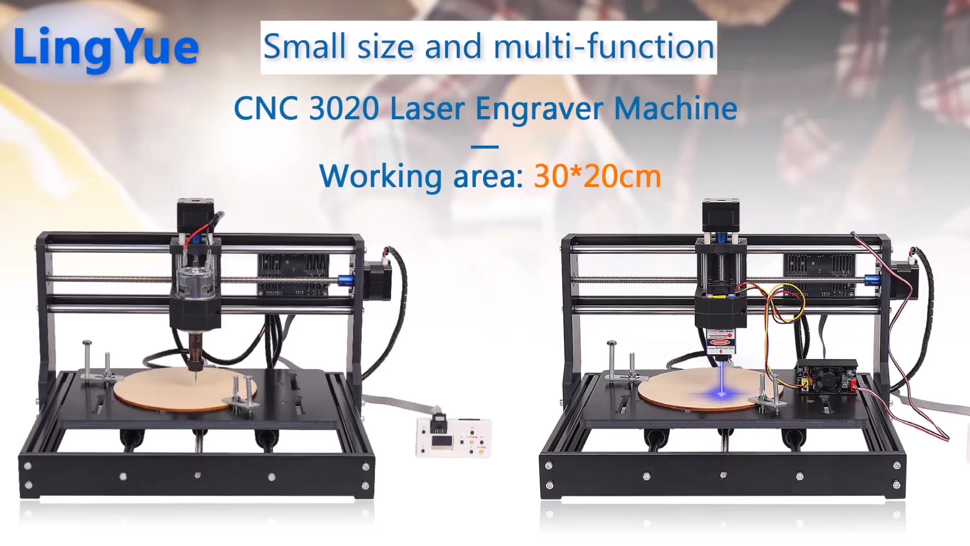 Lingyue Multifunctional Cnc Router Machine 3020 Plus Xyz Working Area 300 X 200mm With Z Probe ...