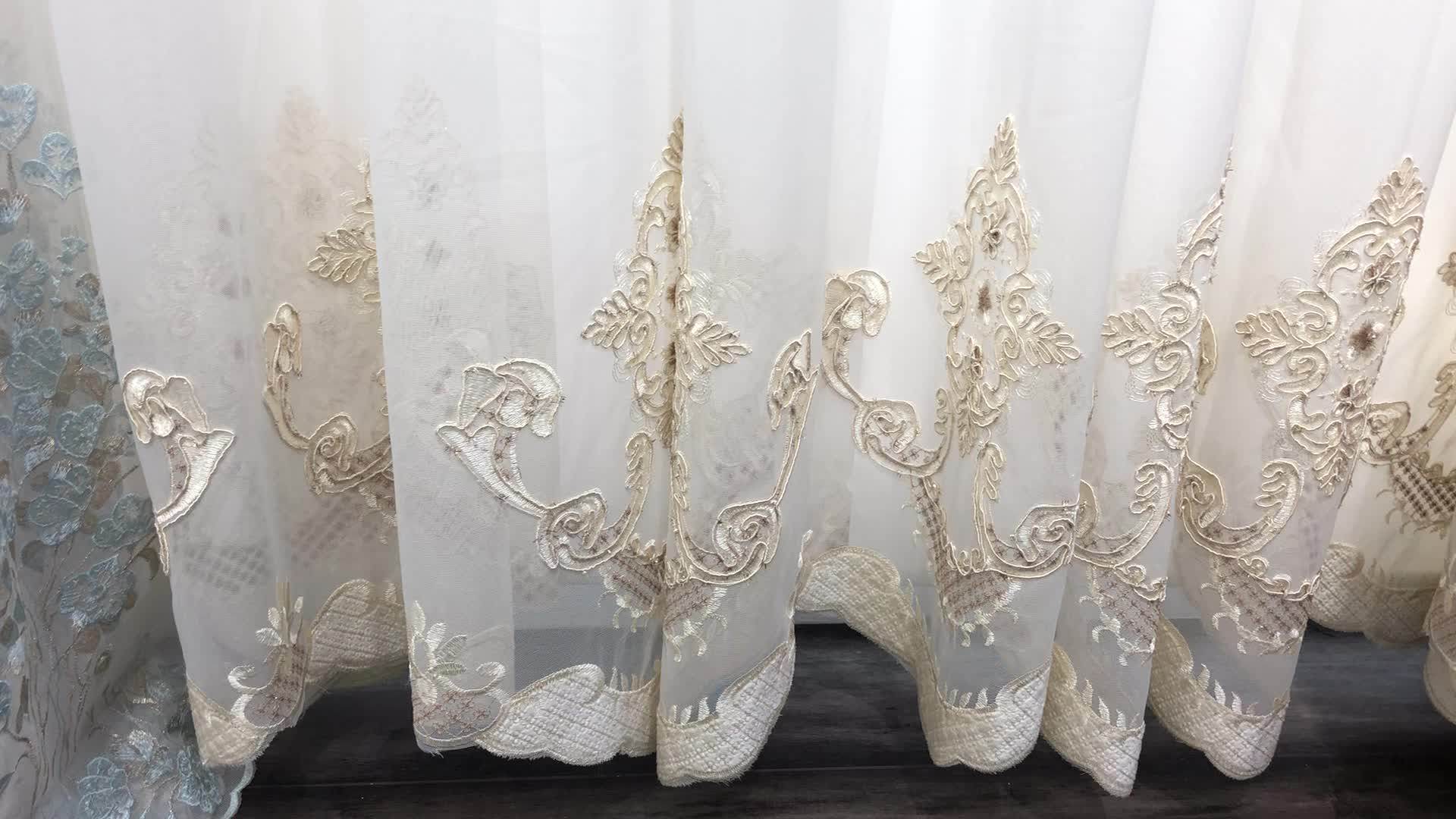Newest Embroidery Turkish Fabric Curtain Design For Salon - Buy Curtain ...