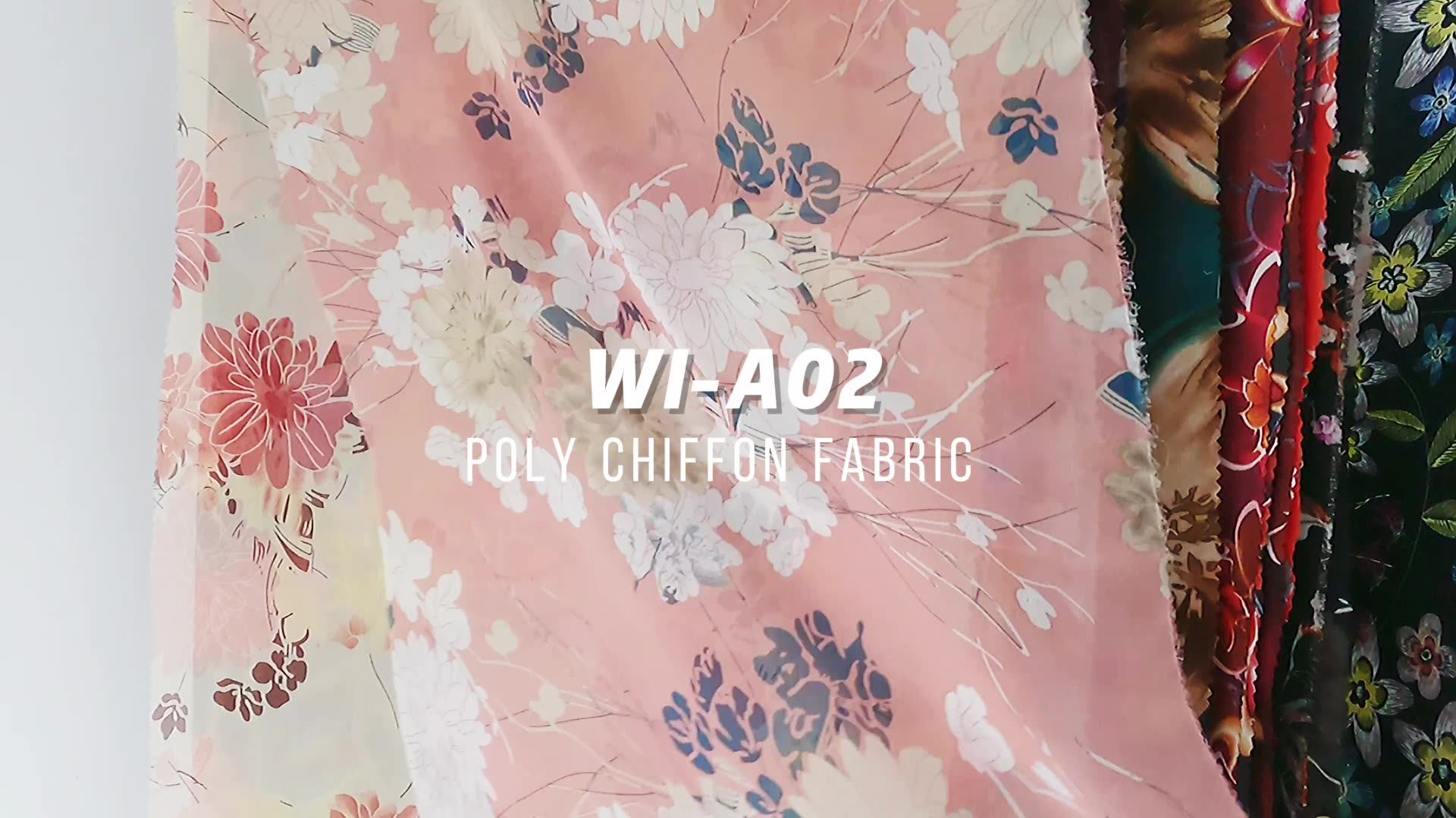 Wi-a02 Latest Design 50d Fabric Printing Service Flower Chiffon Fabric ...