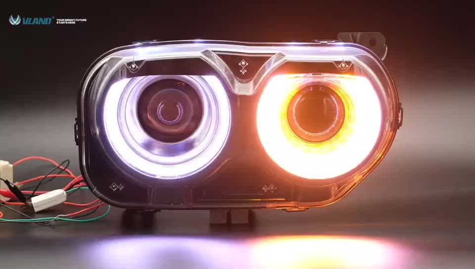 Vland Rgb Dazzle Led Drl Sxt Srt Headlights Car Head Light 2015-up ...