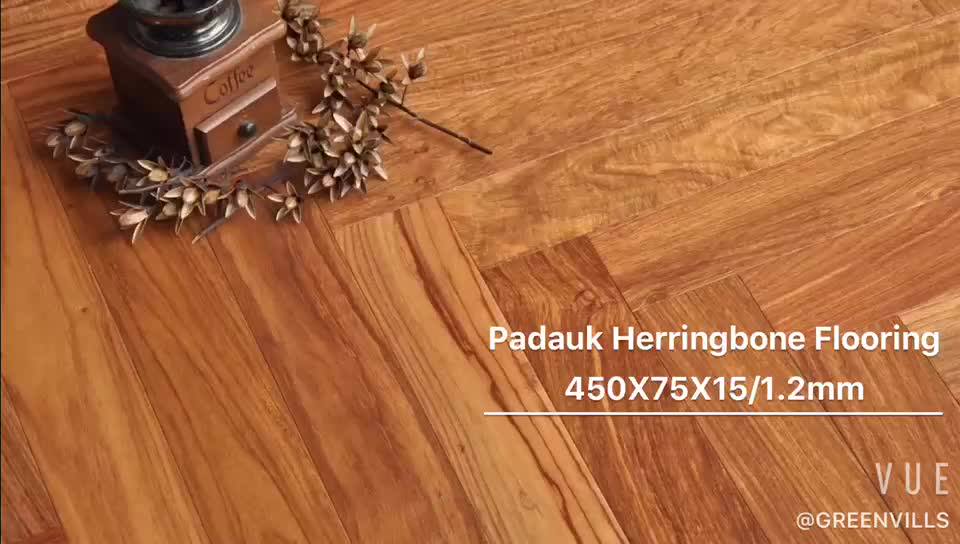 African Padauk Fishbone Flooring Padauk Engineered Wood Parquet ...