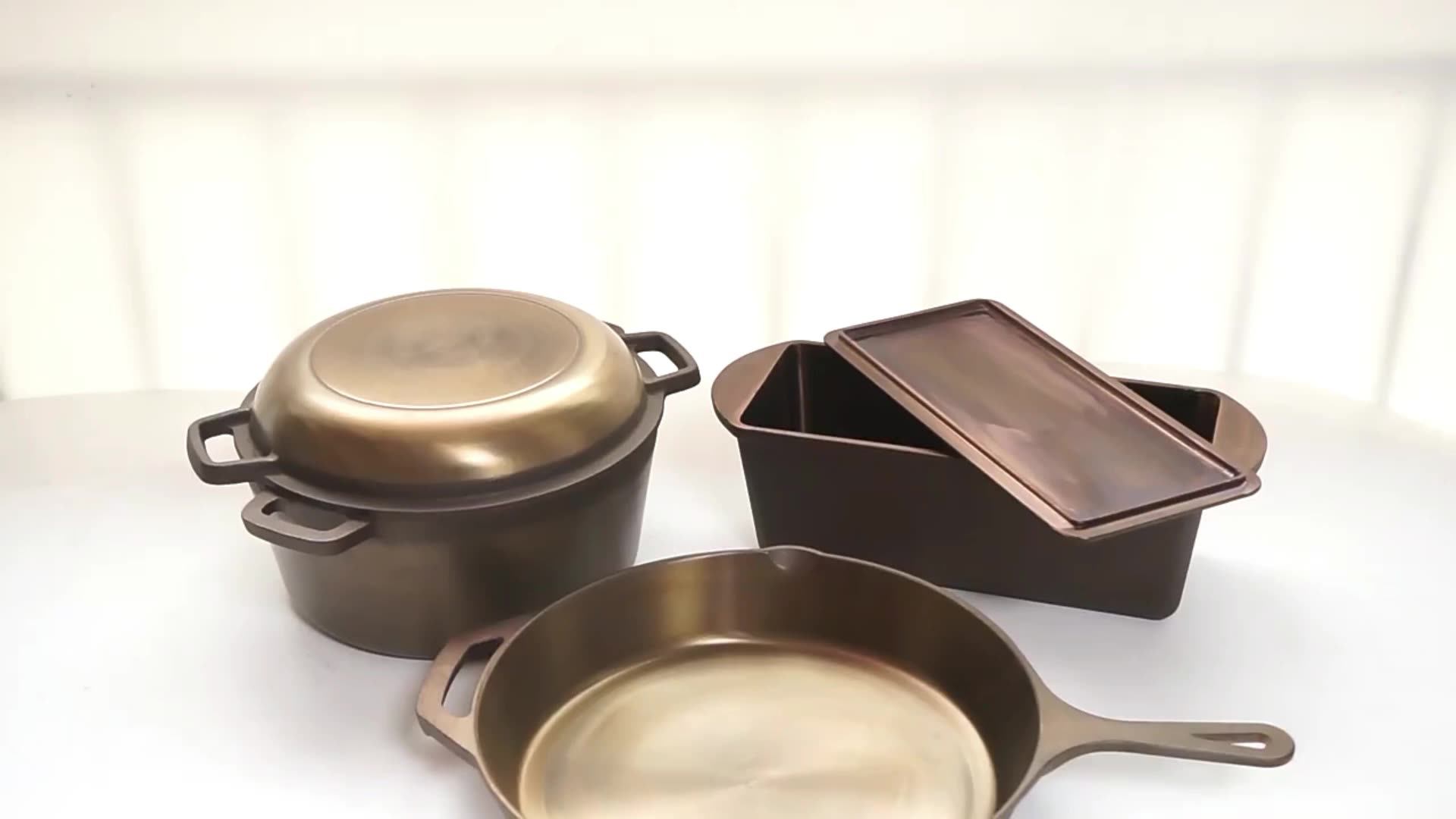 Smooth Non-stick Cast Iron Skillet Dutch Oven And Bread Baking Mold ...