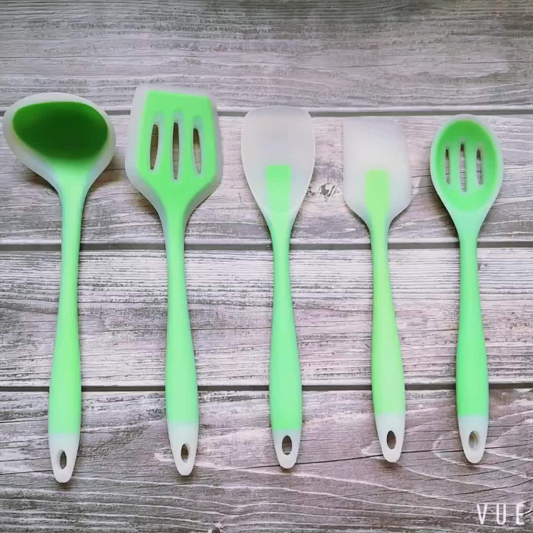 Chinese Supplier 5 Piece Nylon Core Premium Silicone Utensils Import ...