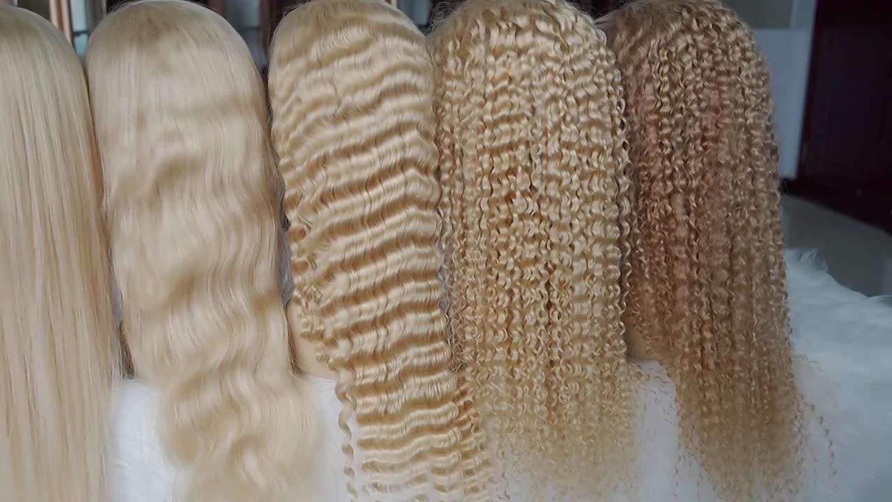 150% Deep Wave 613 Blonde Hd Lace Front Wig 13x4 Transparent Lace ...