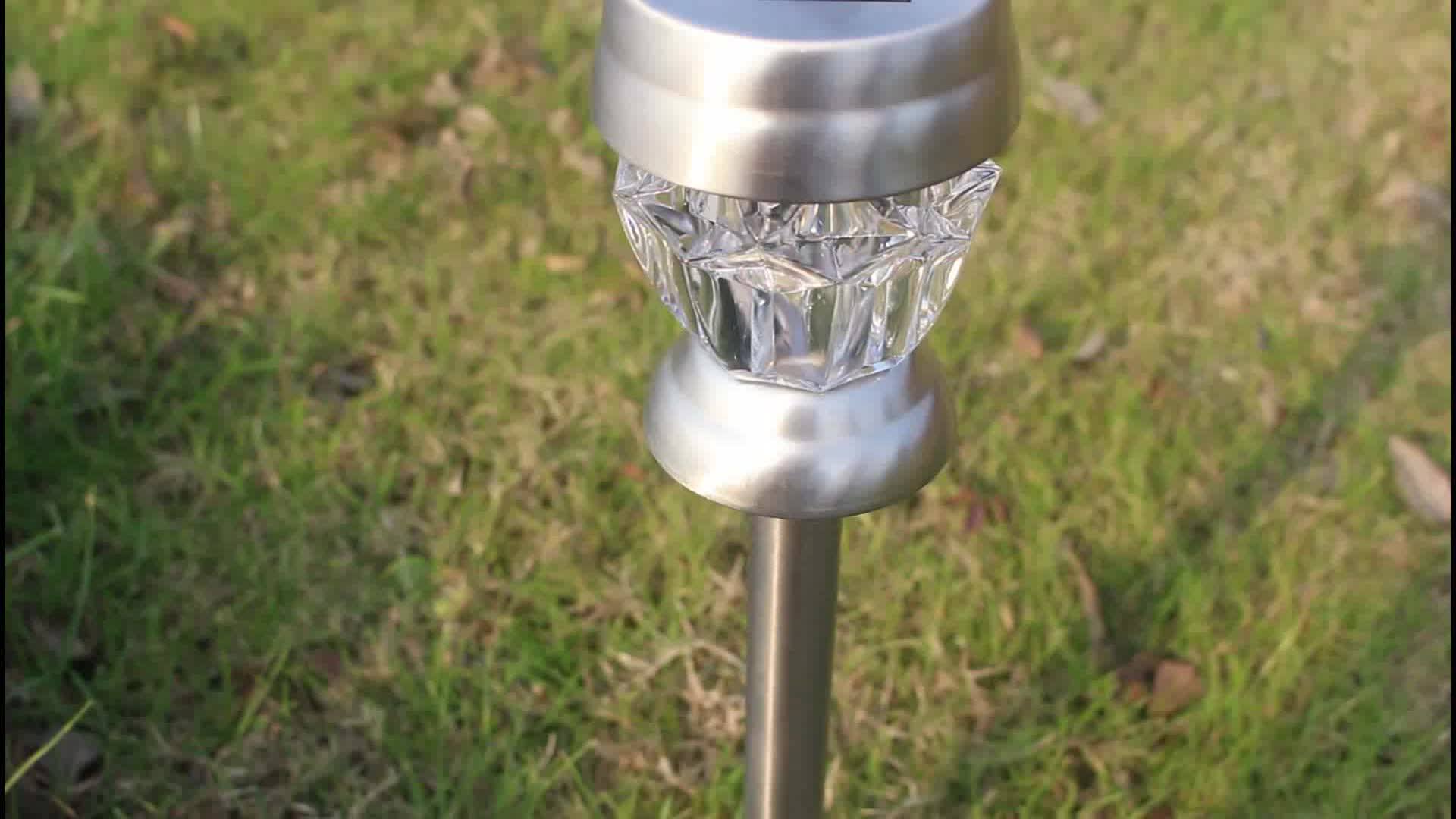 Garden Decor Sunlight Powered Stainless Steel Stick Rgb Solaire Led ...