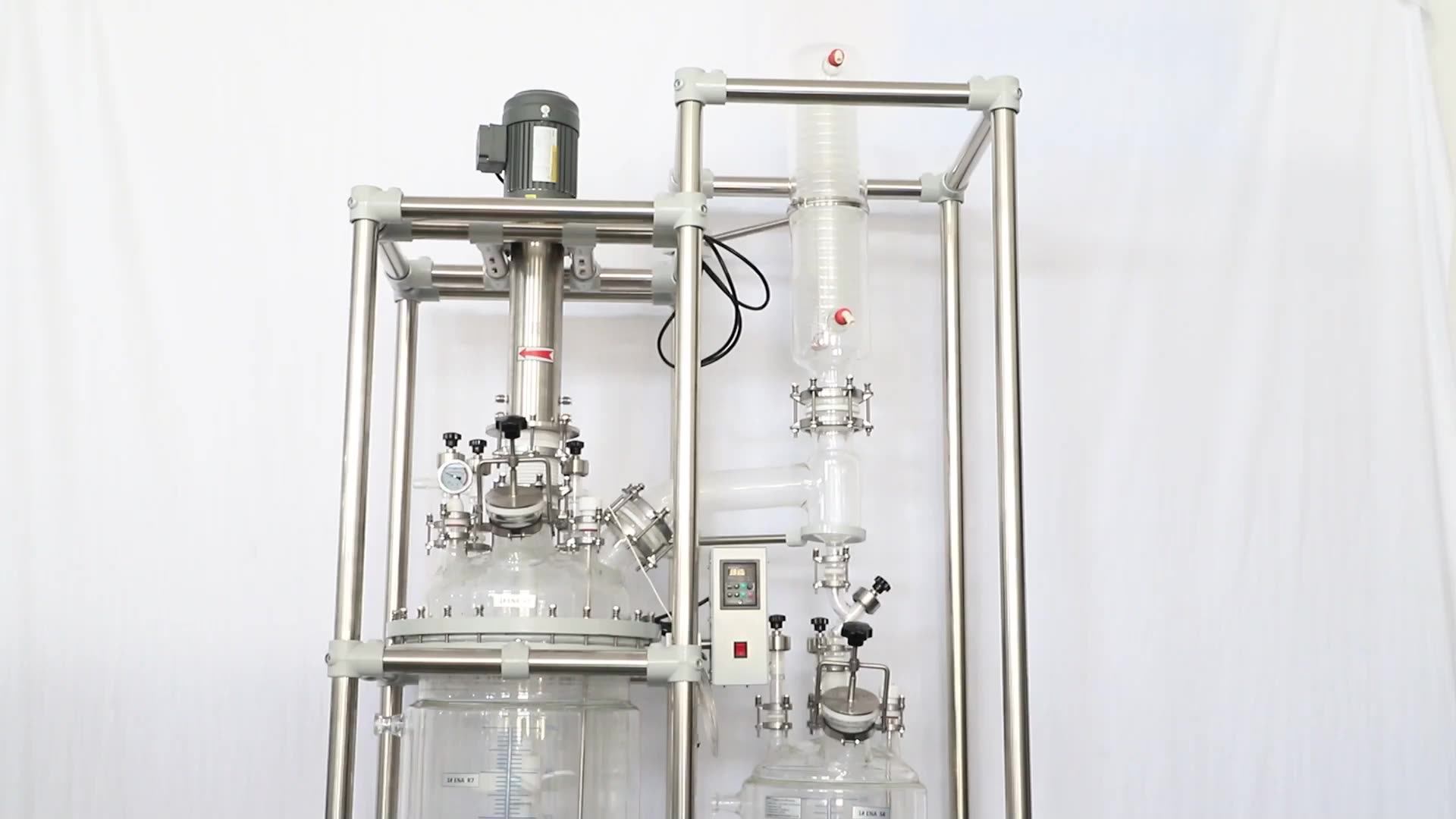 Jacketed Glass Reactor 50 Liter 100 Liter 200 Liter High Speed ...