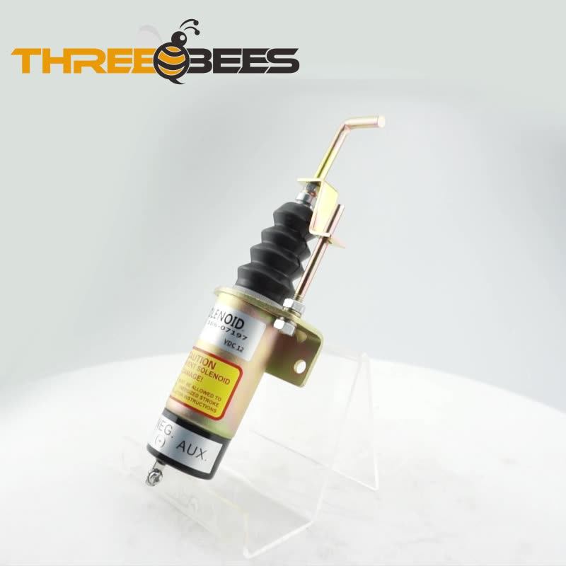 12v Push Pull Solenoid 366-07197 36607198 Excavator Parts Diesel Engine ...