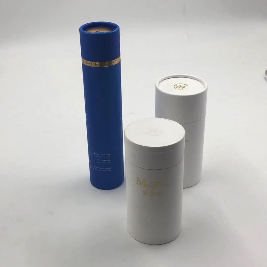 Custom Logo Cylindrical Canister Cardboard Cylinder Round Box Paper ...