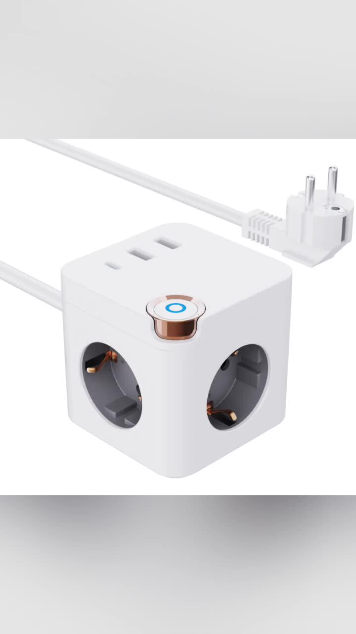 Customizable New Power Cube Electrical Extension Multi Socket With 3 Eu ...
