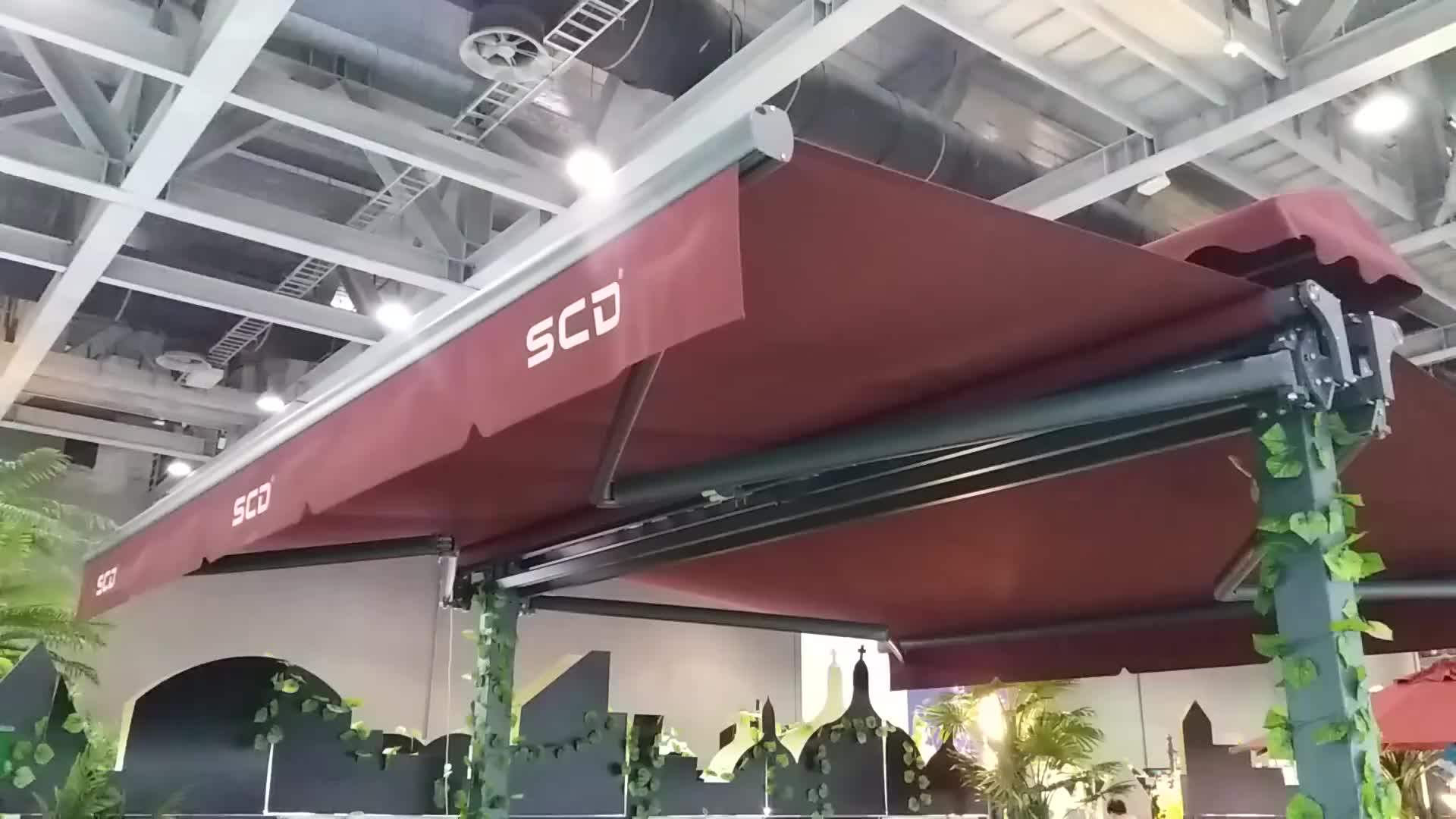 Outdoor Sun Rain Protect Electric Folding Arm System Retractable Awning ...