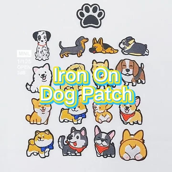 Cartoon Embroidery Animal Anime Bulldog Embroidered Patch Dog Iron On ...