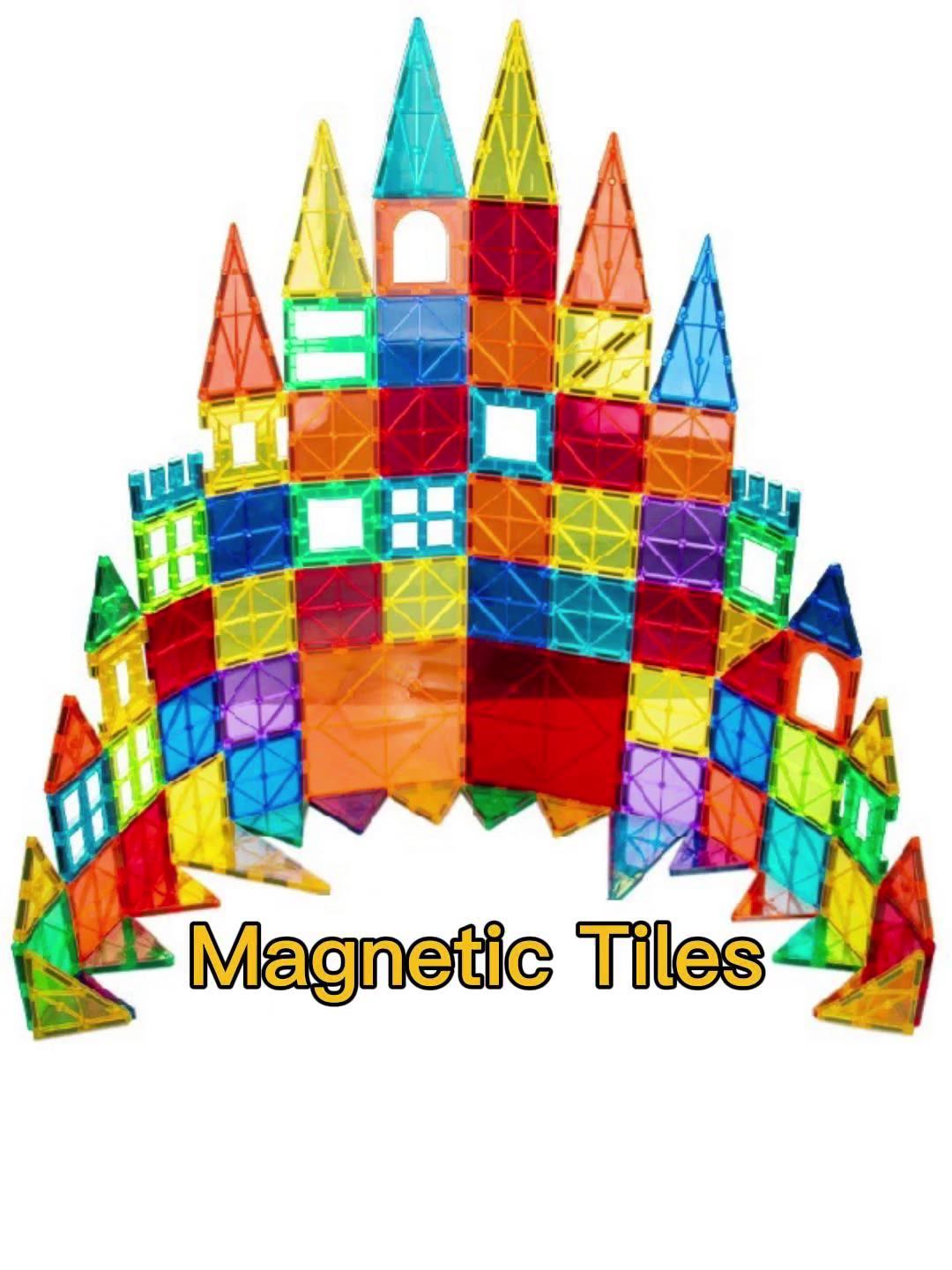 Kids Magnetic Tiles 100 Pcs Building Blocks Rainbow 120 Pcs,Magnet ...